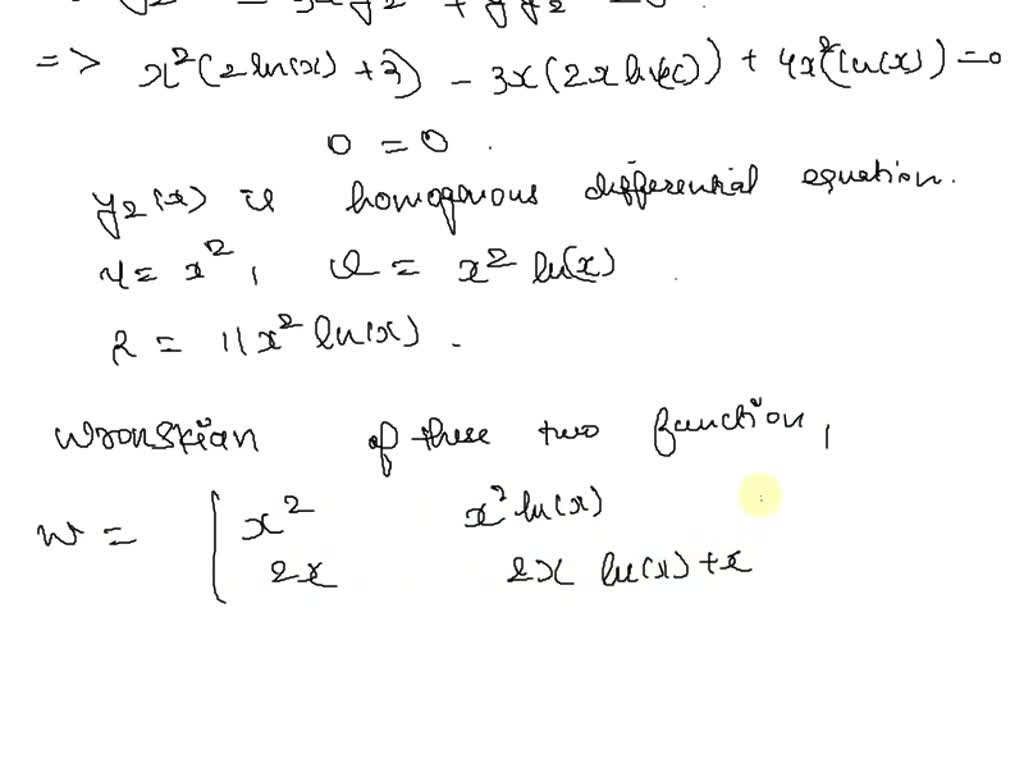 SOLVED: Verify that the given functions y1 and y2 satisfy the corresponding homogeneous equation ...