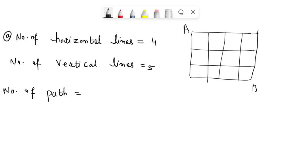 SOLVED: QUESTION How many - paths are there from A to B along vertical and horizontal lines? B (13]