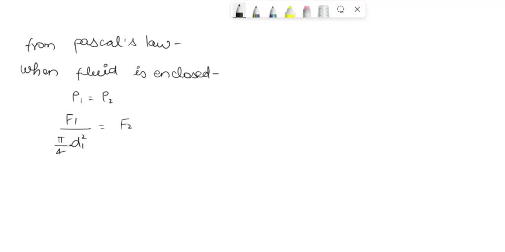 SOLVED: The Diameters of a small piston and a large piston of a ...