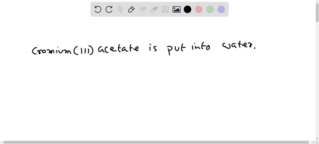 The compound iron(III) acetate is a strong electrolyte. Write the ...