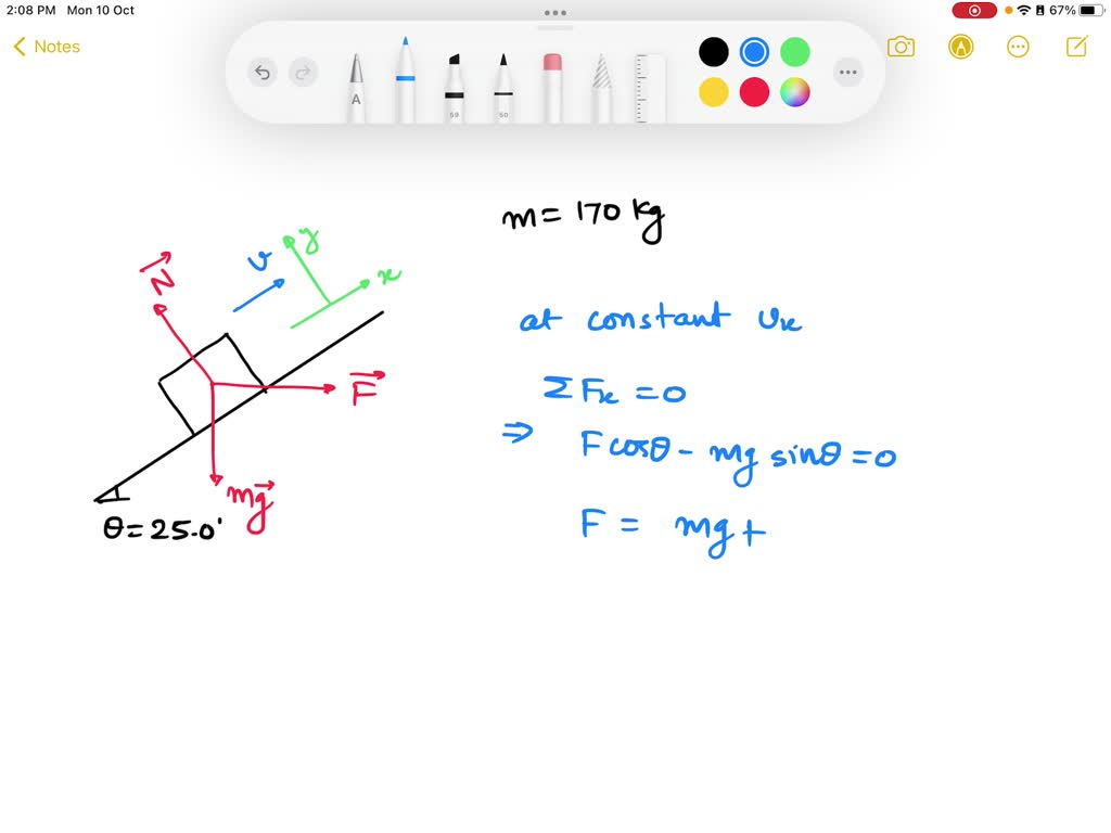SOLVED: In the figure below, a crate of mass m = 170 kg is pushed at a constant speed up the ...