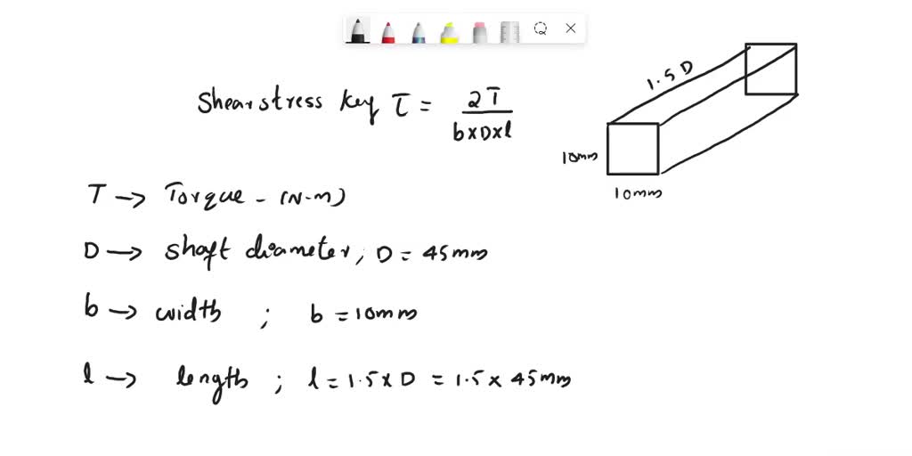 SOLVED: A 50 mm diameter shaft has a key 12 x 12 mm. The shaft material ...