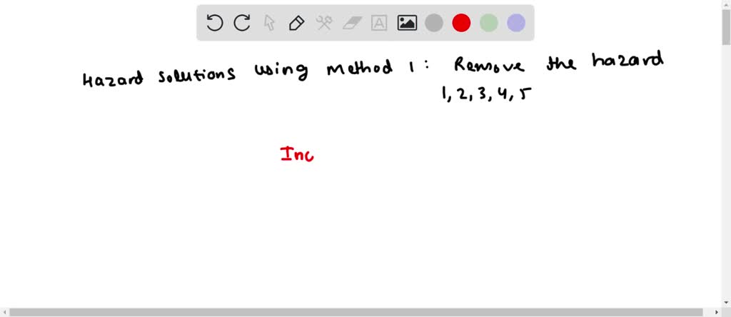SOLVED: Solutions using Method 1: Remove the Hazard 1. 2. 3. 4. 5.