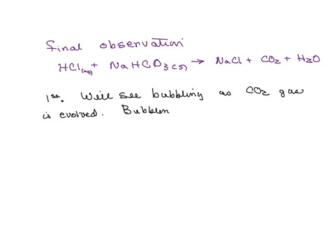 Record the final observation of chemical mixture...