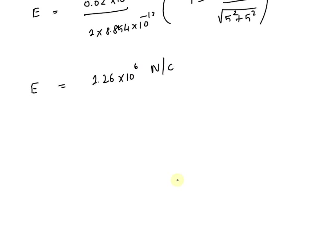SOLVED: Find the force on a point charge of 50μC at (0,0,5)m due to a charge of 500π μC ...