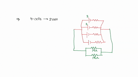 Four identical cells each of emf 2 v are joined in parallel...