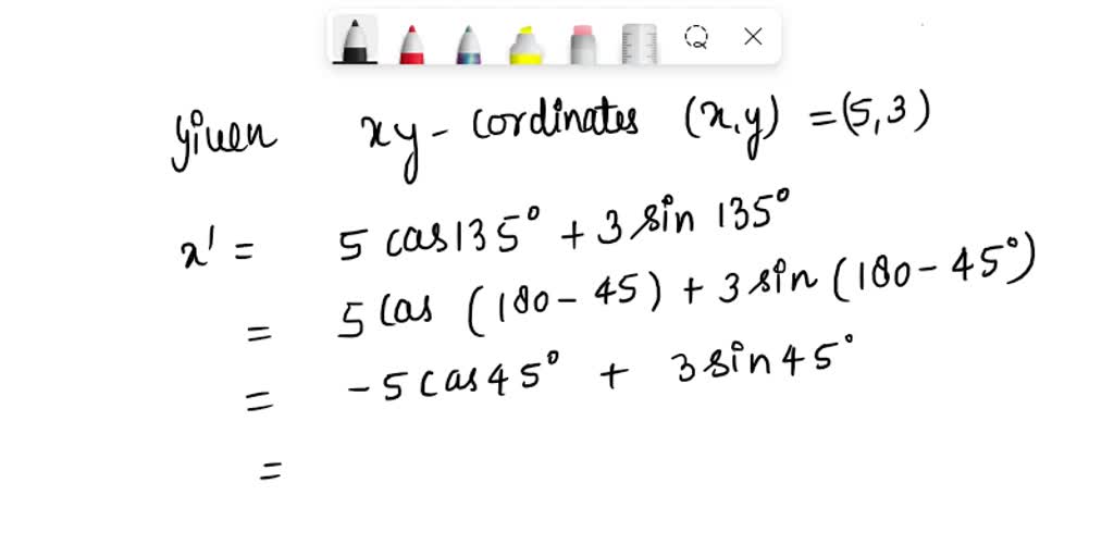 SOLVED: Rotate the xy-axes in the plane counterclockwise through an ...