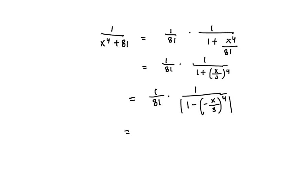SOLVED: Find power series representation for the function. (Give your ...