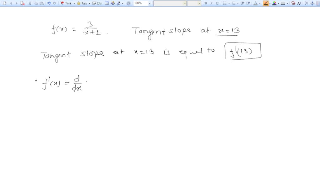 SOLVED: Slope W of the W tangent before following line li the slope: the slope of the line ...