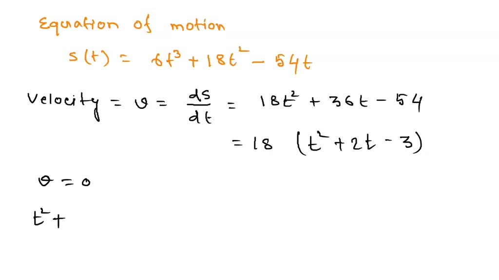 SOLVED: Question 5 Let s(t) = 6t^3 + 45t^2 + 72t be the equation of ...