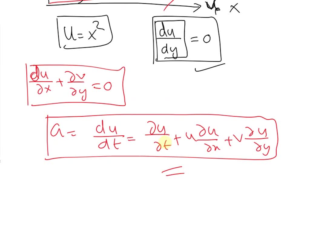 SOLVED: The velocity of a fluid particle moving along a horizontal streamline that coincides ...