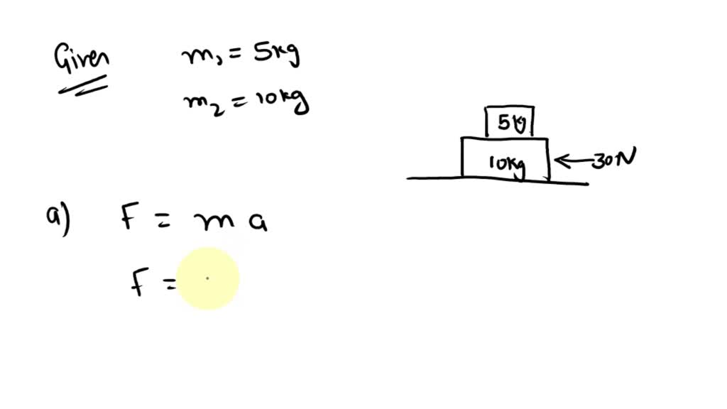 SOLVED: 8. Two blocks rest on a horizontal frictionless surface as shown. The surface between ...