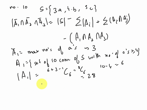 Determine the number of 10 -combinations of the multiset S={∞·a, 4 ·b ...