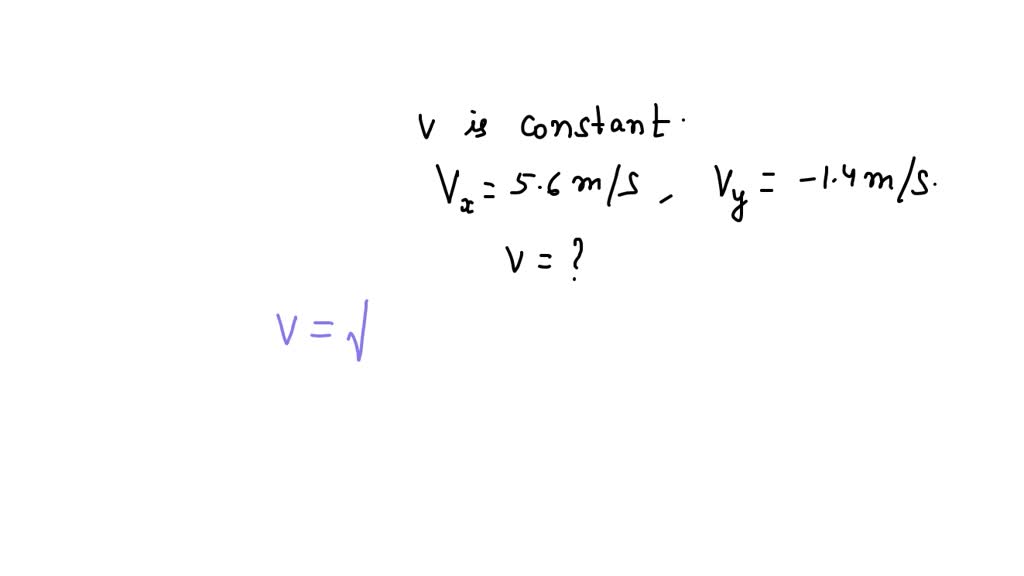 SOLVED: Ana runs southeast at a constant velocity, with velocity components Vx = 5.6 m/s, Vy ...