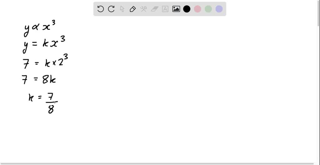 SOLVED: Use the given information to find the unknown value. y varies directly as the cube of ...