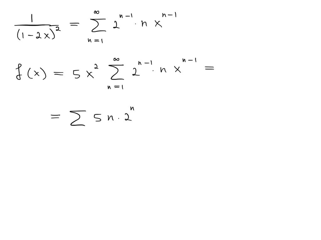 Solved The Function Is Represented As A Power Series Find The First Few Coefficients In The