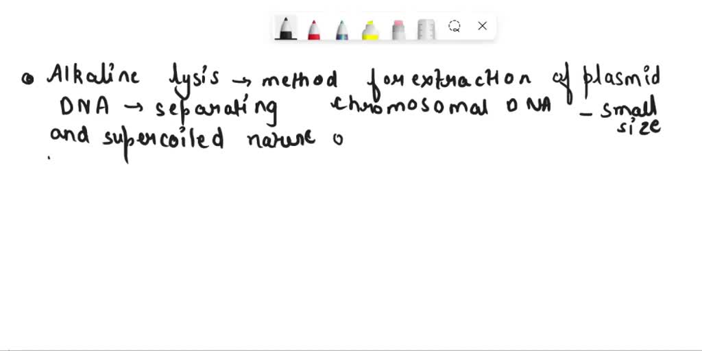 SOLVED: Q1. What is the alkaline lysis method? Explain the procedure along with the functions of ...