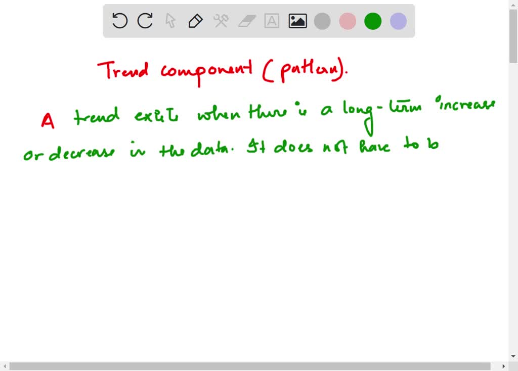 SOLVED: The component of a time series reflects the long-run decline or ...