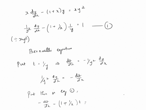 Each DE in Problems 15-22 is a Bernoulli equation. In...
