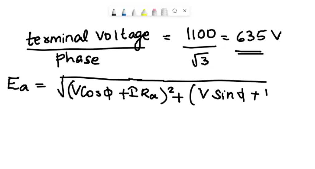 A 500 kVA, 1100 V, 50 Hz start connected three phase alternator has ...