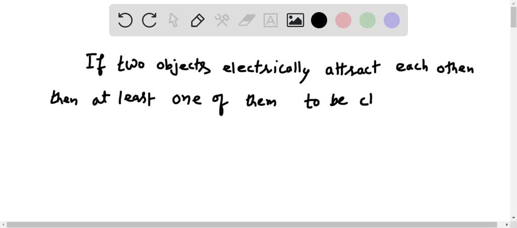 SOLVED: If two objects are electrically attracted to each other; which of the following might be ...