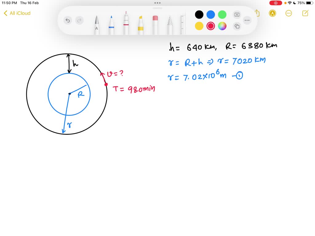 SOLVED: An Earth satellite moves in a circular orbit 640 km (uniform ...
