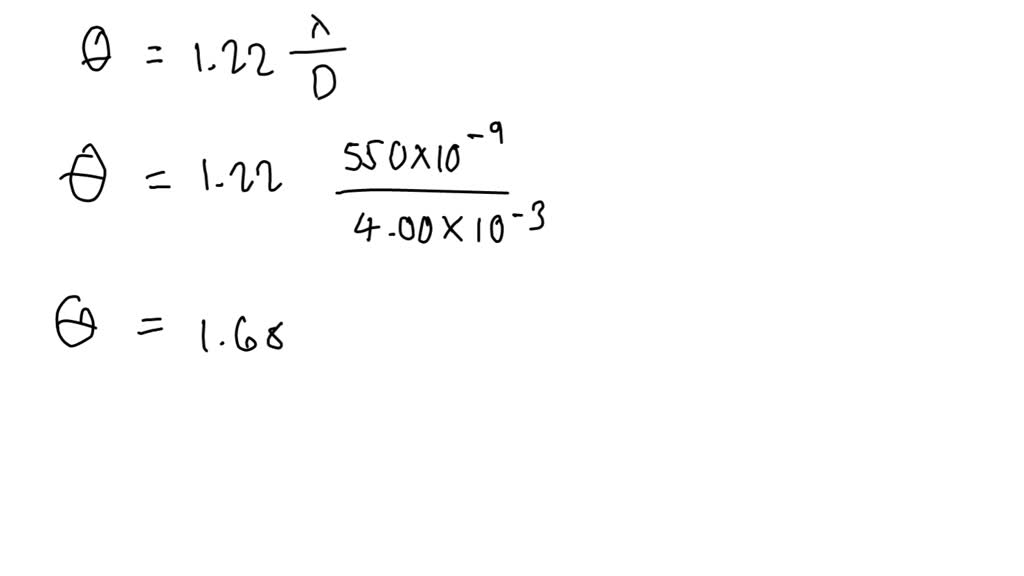 Solved Assuming That The Resolving Power Of The Eye Is Determined By