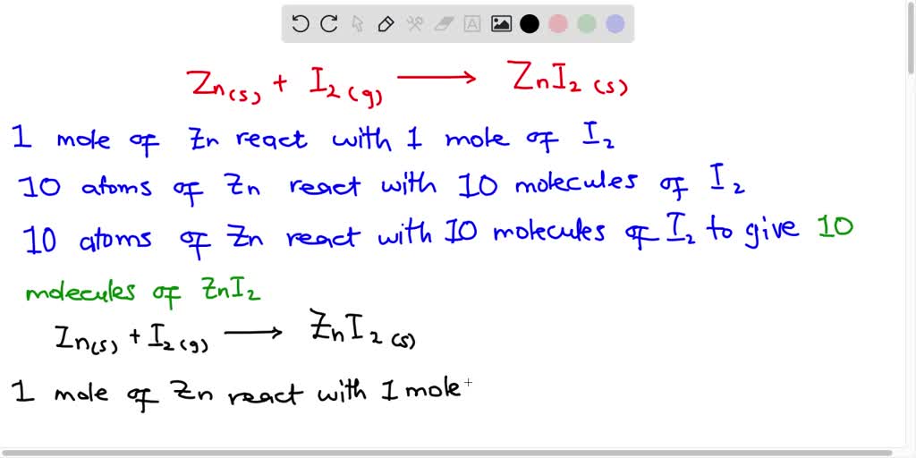 SOLVED: If 10 atoms of Zn completely react with 10 molecules of I2, how ...