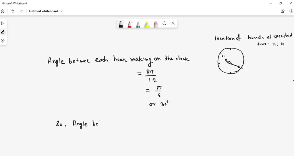 SOLVED: The hands of a clock show 11:20. Express the obtuse angle ...