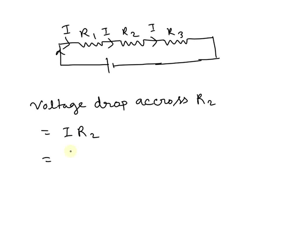 A circuit has three resistors connected in series. Resistor R2 has a ...