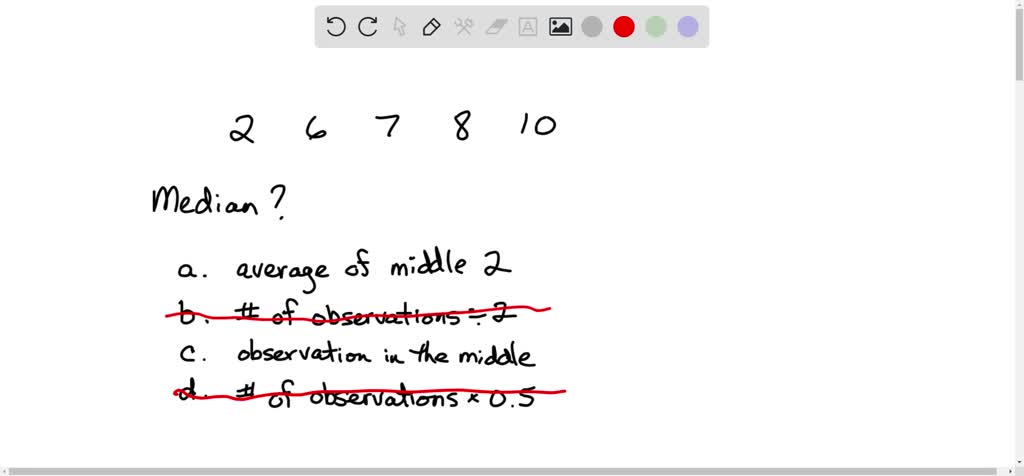 SOLVED: For a data set with an odd number of observations that have ...