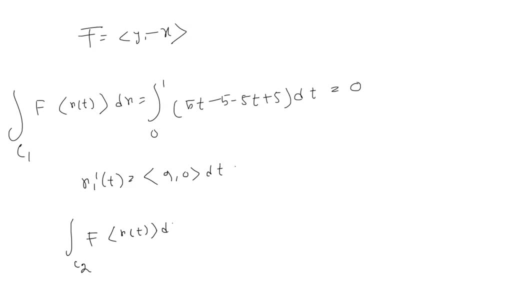 SOLVED: Work Integrals: Given the force field F, find the work required to move an object on the ...