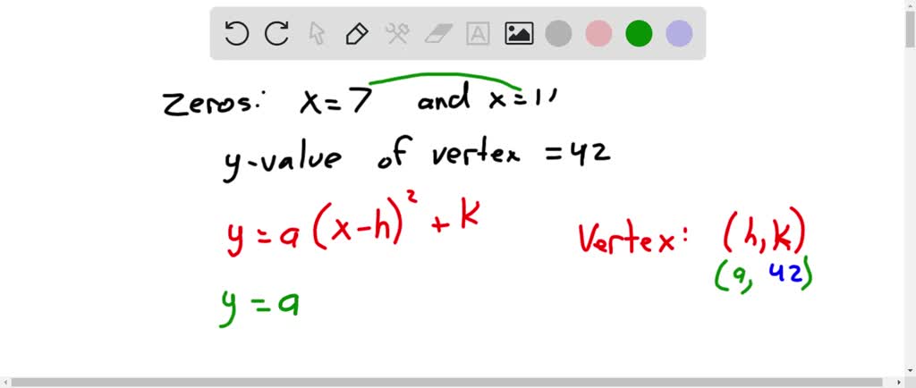 Solved A Quadratic Function With Zeros At X 1 And X 7 Which Is