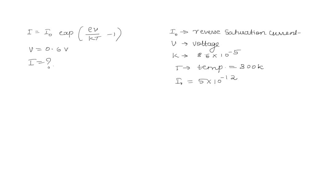 SOLVED: Find the forward current of a pn junction diode (in amperes ...