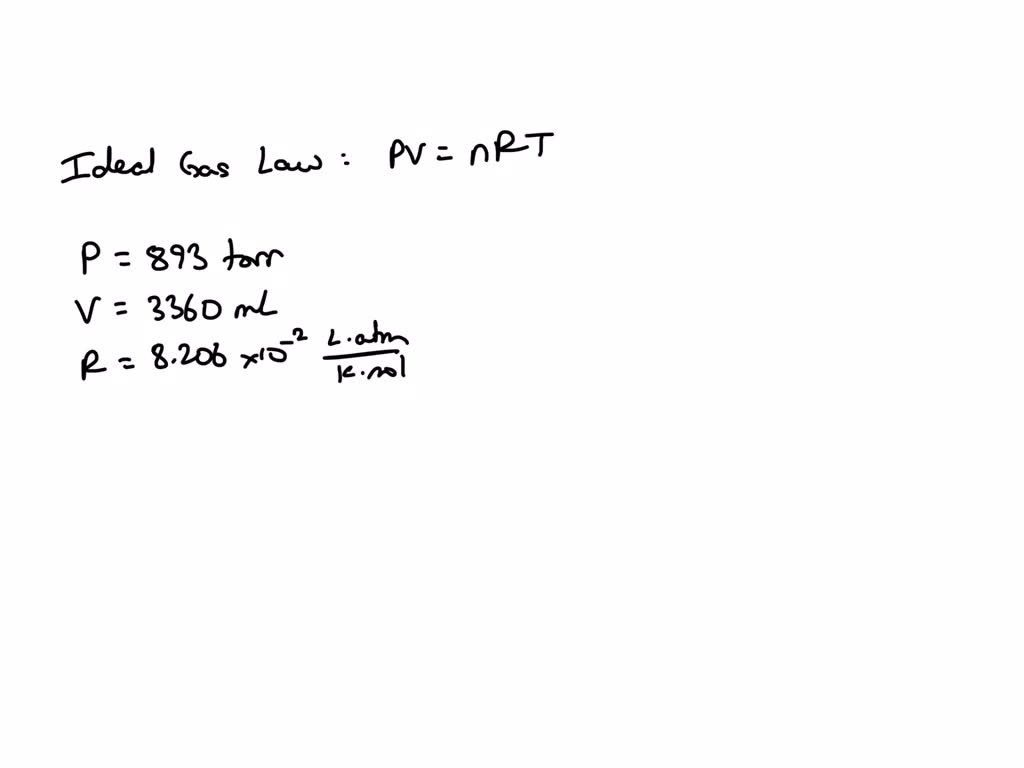 SOLVED The Ideal Gas Equation Is PV NRT Where P Is Pressure V Is