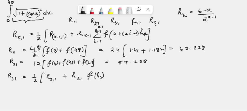 SOLVED: Use Romberg integration to compute the following approximations ...