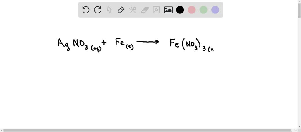 A. Solid iron reacts with aqueous copper(II) nitrate to produce solid ...