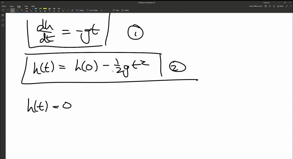 a) Show that the standard gravity differential equation (d^2 h)/(d t^2 ...