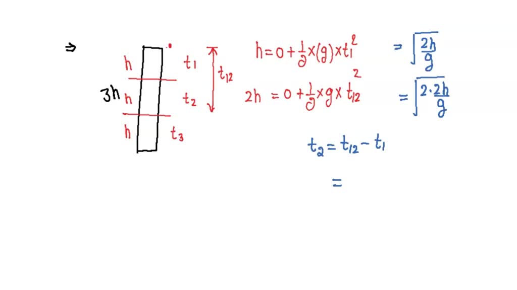SOLVED: A particle is released from rest from a tower of height 3h. The ...