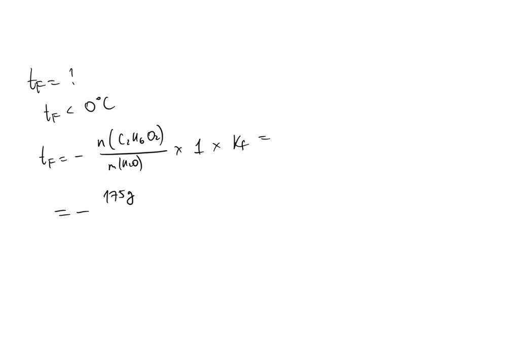 SOLVED: If 175 g of ethylene glycol (C2H6O2) is added per 1000 g of ...