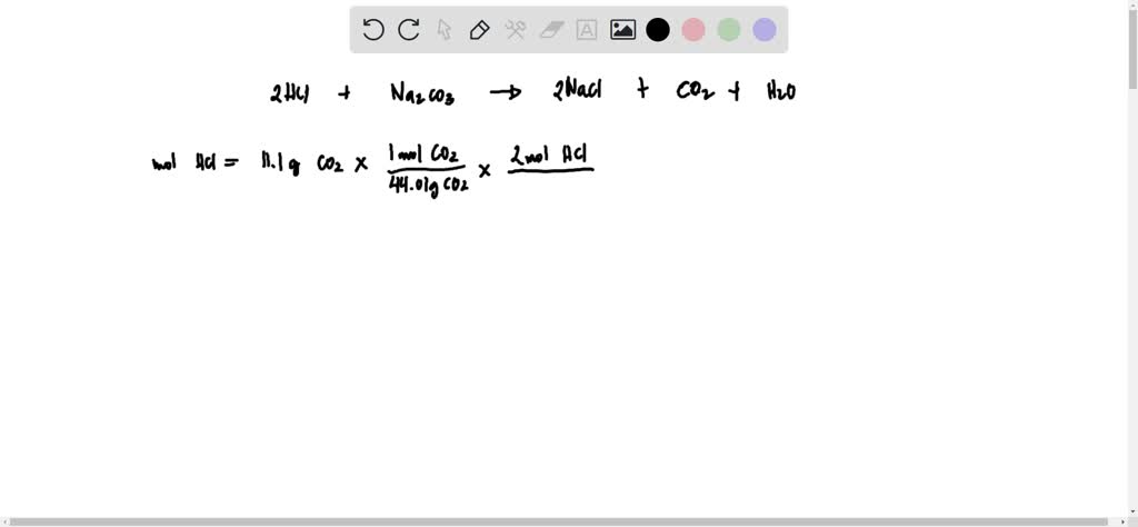 SOLVED: A 463-mL sample of an unknown HCl solution reacts completely with Na2CO3 to form 11.1 g ...
