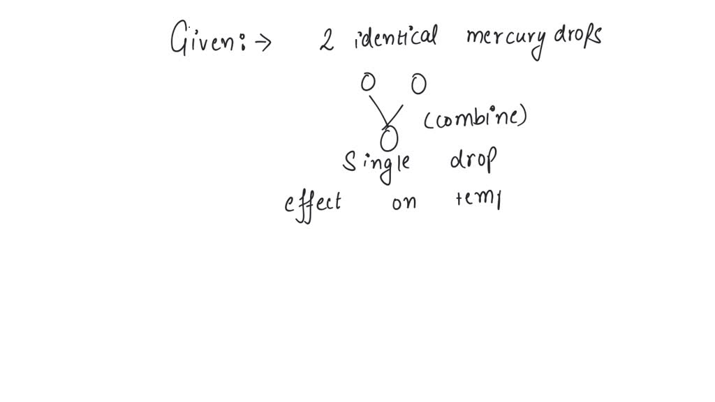 SOLVED: If two identical mercury drops are combined to form a single ...