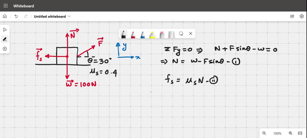 SOLVED: A box weighing 100 N is at rest on a horizontal floor. The coefficient of static ...