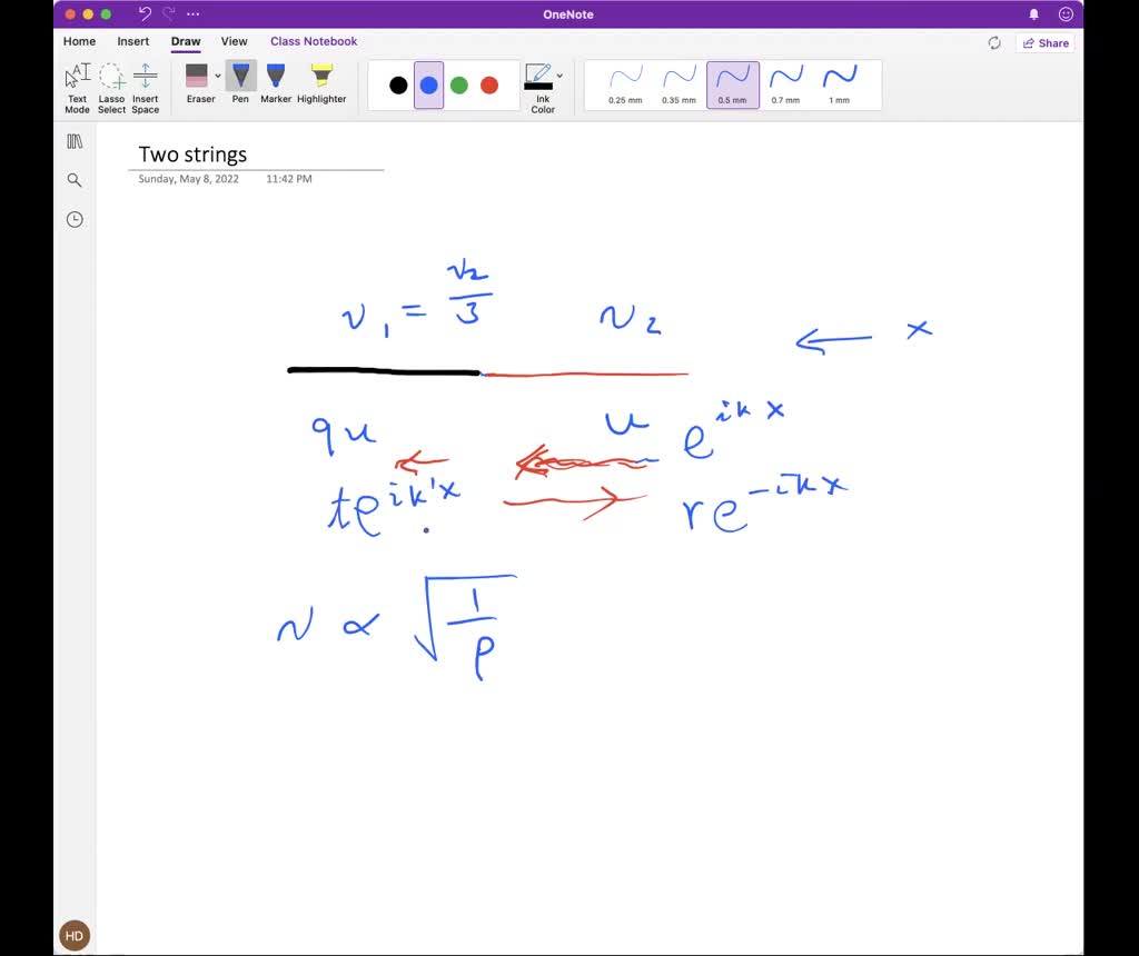 SOLVED: Two strings of linear mass densities u and 9u are stretched ...