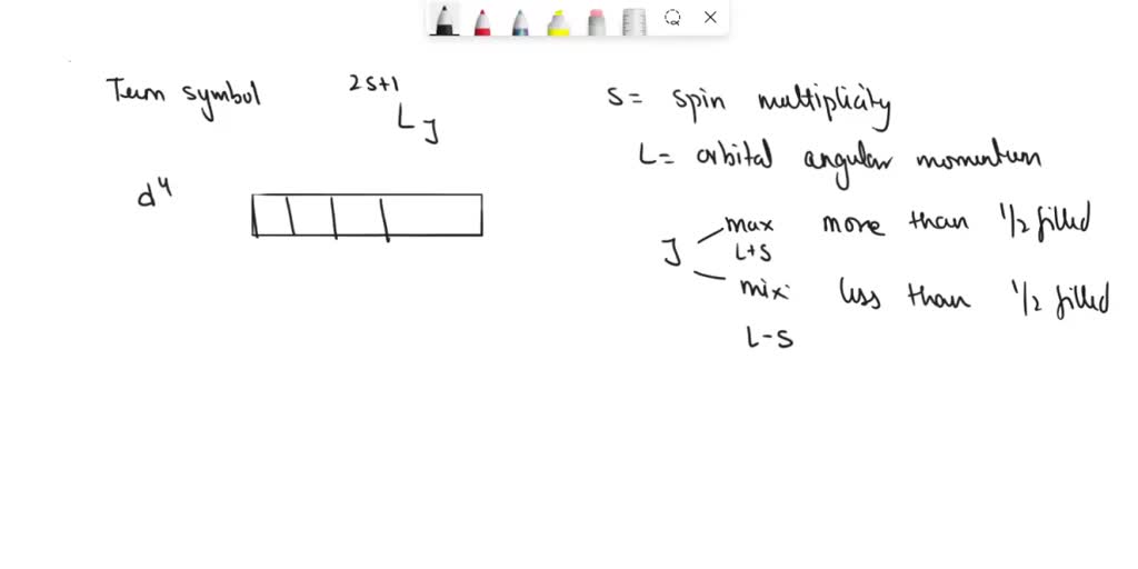 SOLVED: Show all work to determine the ground state atomic term symbol ...