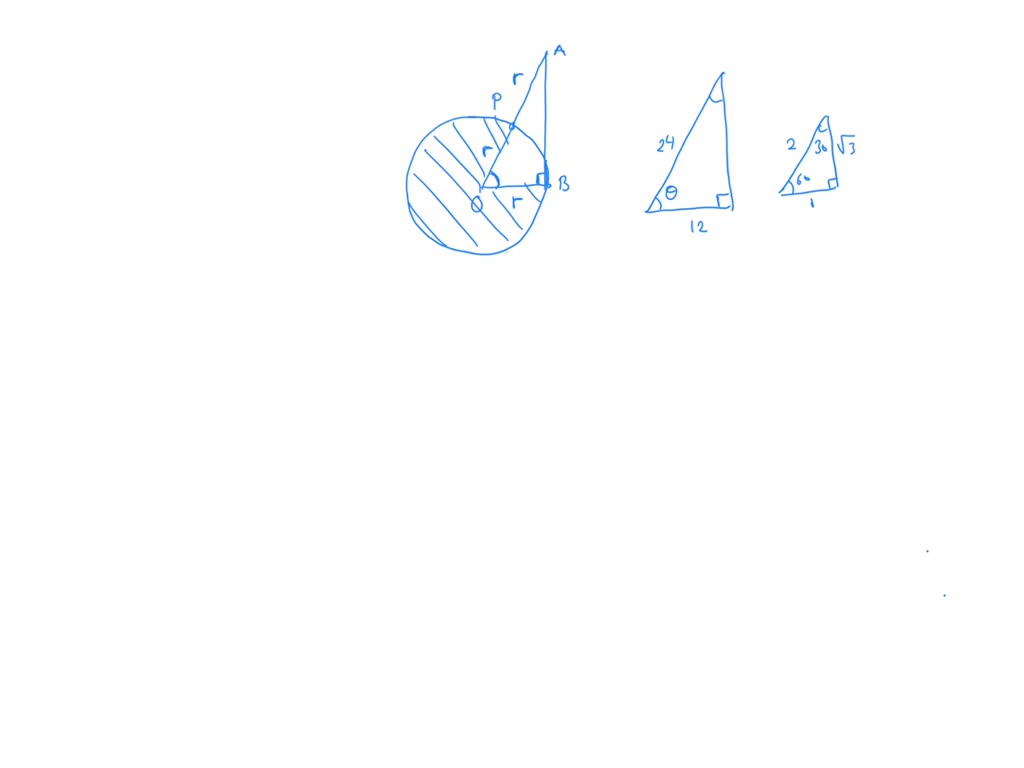 SOLVED: The circle shown above has center O and a radius length of 12. If P is the midpoint of ...