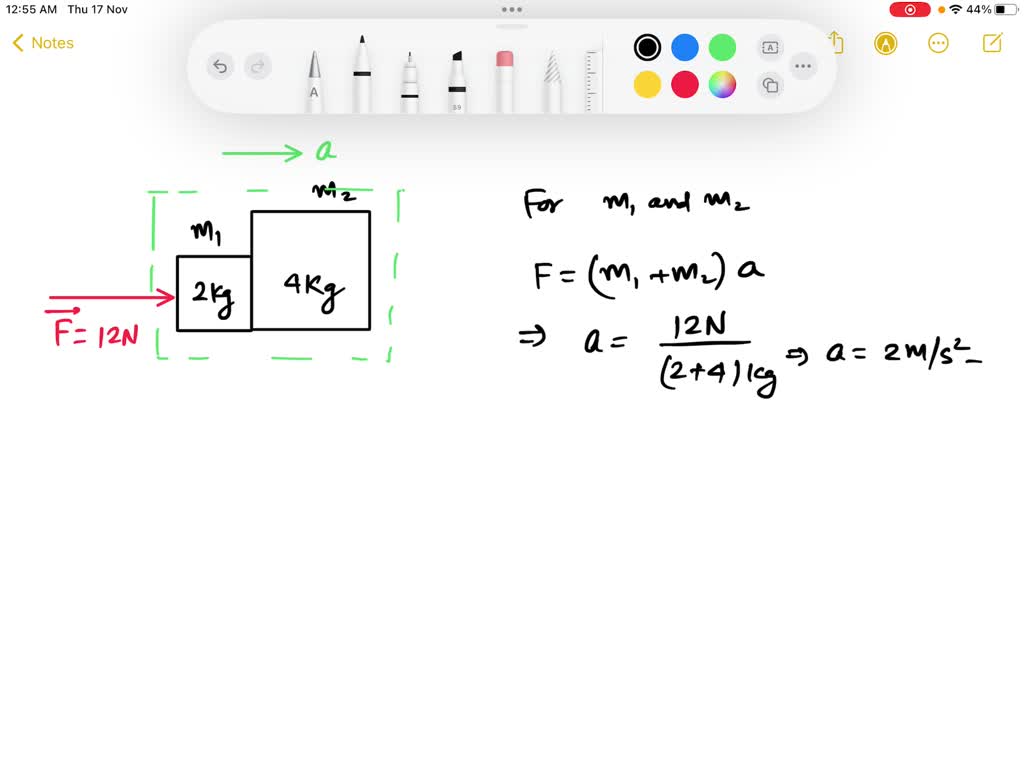 SOLVED: Find the contact force between the two blocks shown in the ...