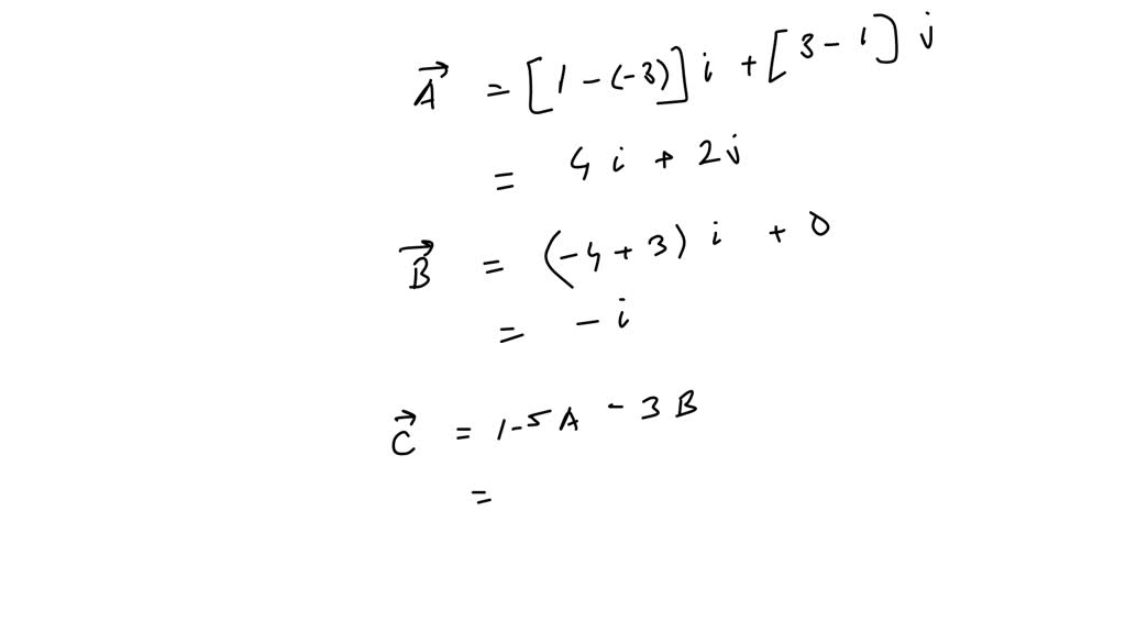 SOLVED: Part B Draw the vector € = 1.5A 3B Only the length and ...