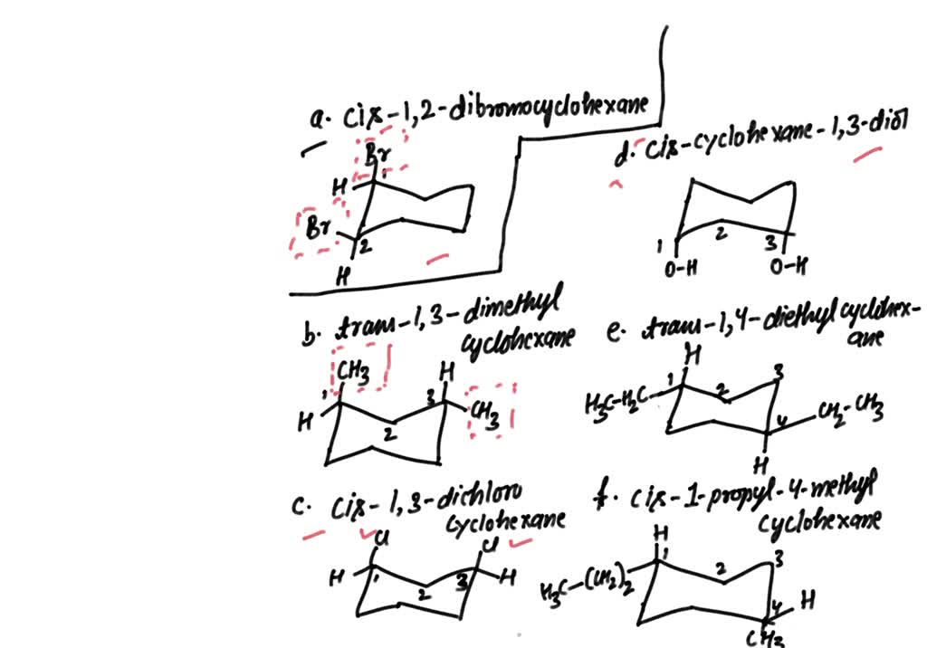 SOLVED: Draw chair conformation for cis-1,2-dimethylcyclohexane and trans-1,4-dimethylcyclohexane