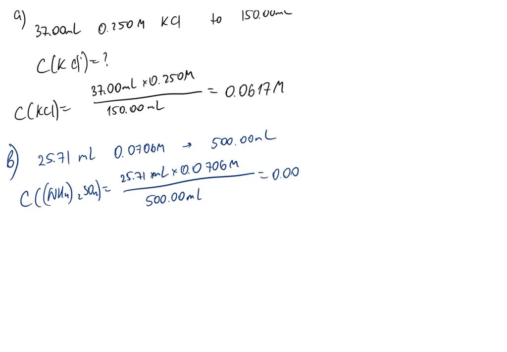 SOLVED: Calculate each of the following quantities:(a) Molarity of a solution prepared by ...
